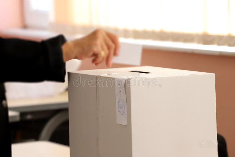 Sealed Ballot Box in the Polling Station on Election Day Stock Image ...
