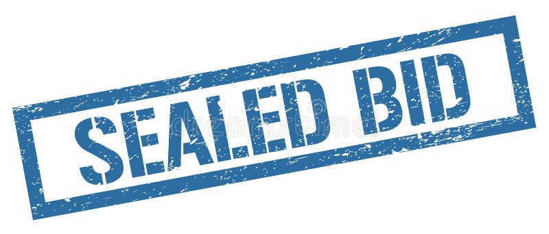 SEALED BID Blue Grungy Rectangle Stamp Stock Illustration ...