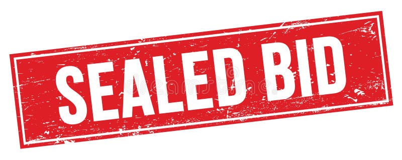 SEALED BID Text on Red Grungy Rectangle Stamp Stock Illustration ...