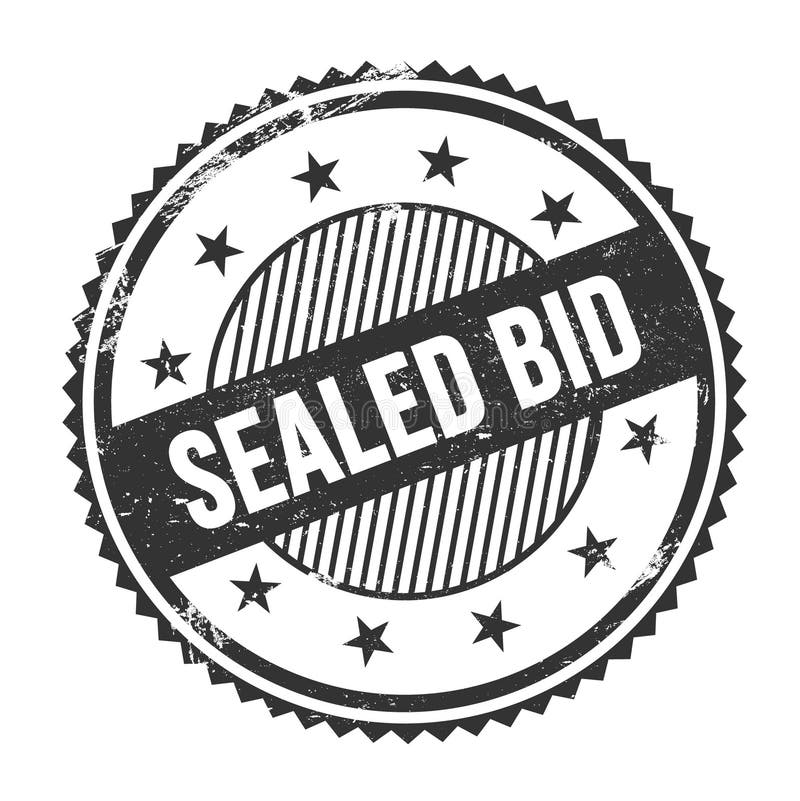 SEALED BID Text Written on Black Grungy Round Stamp Stock Illustration ...