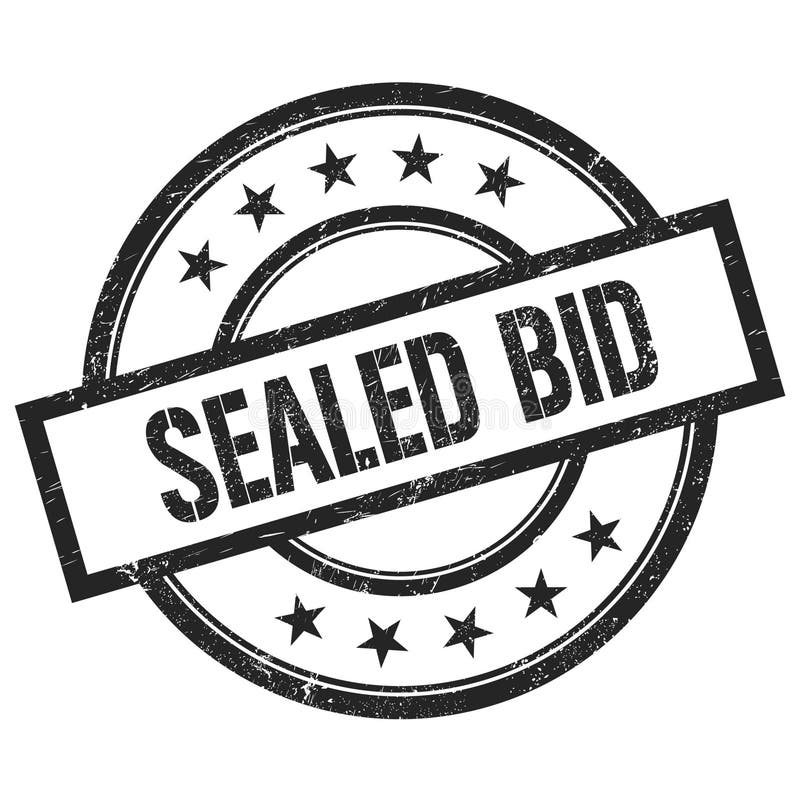 SEALED BID Text Written on Black Vintage Round Stamp Stock Illustration ...