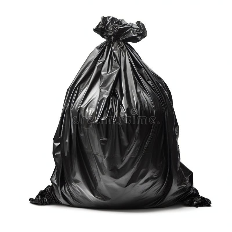 Sealed Black Garbage Bag Isolated on White Background. Generative Ai ...
