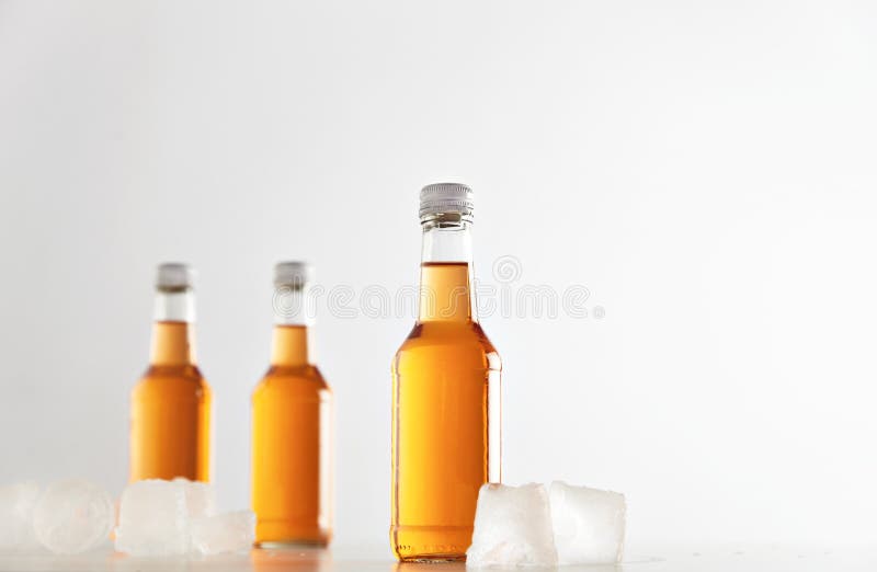 Sealed Bottles with Refreshment Drink Inside Stock Image - Image of ...