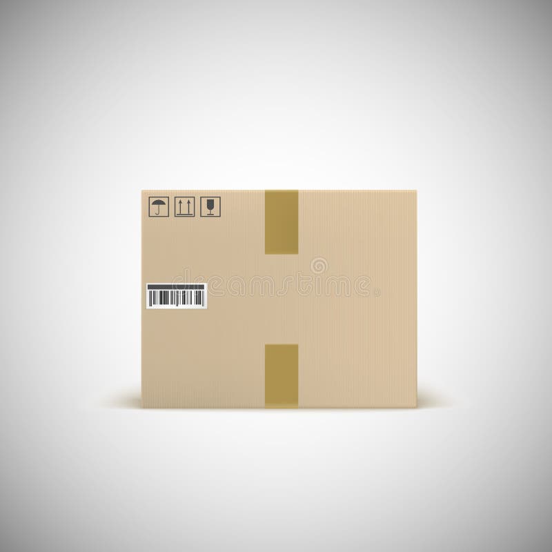 Sealed Cardboard Box with Barcode Tape and Traffic Stock Vector ...