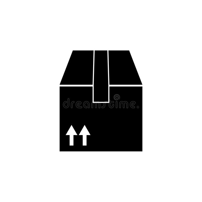 Sealed Cardboard Box Flat Vector Icon Stock Vector - Illustration of ...