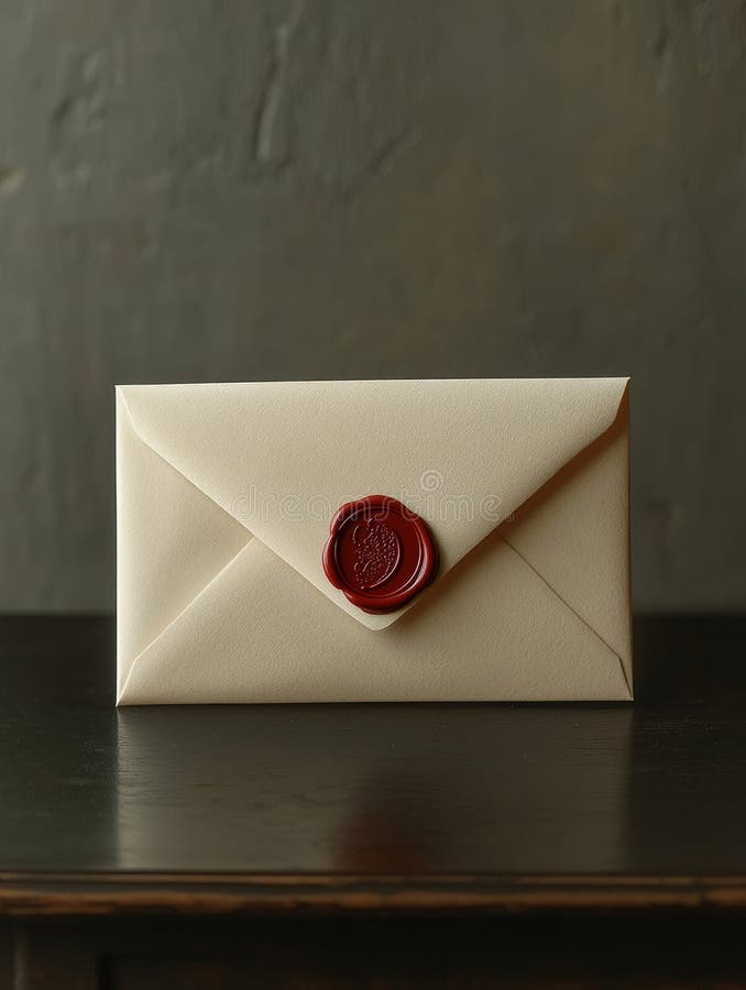 Sealed Envelope Red Wax Seal Dark Background Stock Photos - Free ...