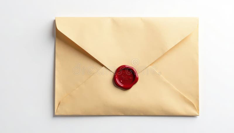 Sealed Envelope, Red Wax Seal, White Backdrop , Dispatch, Private ...