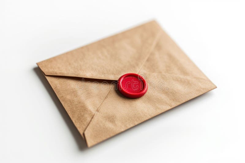 Sealed Envelope with Red Wax Stamp. Generative Ai Stock Illustration ...