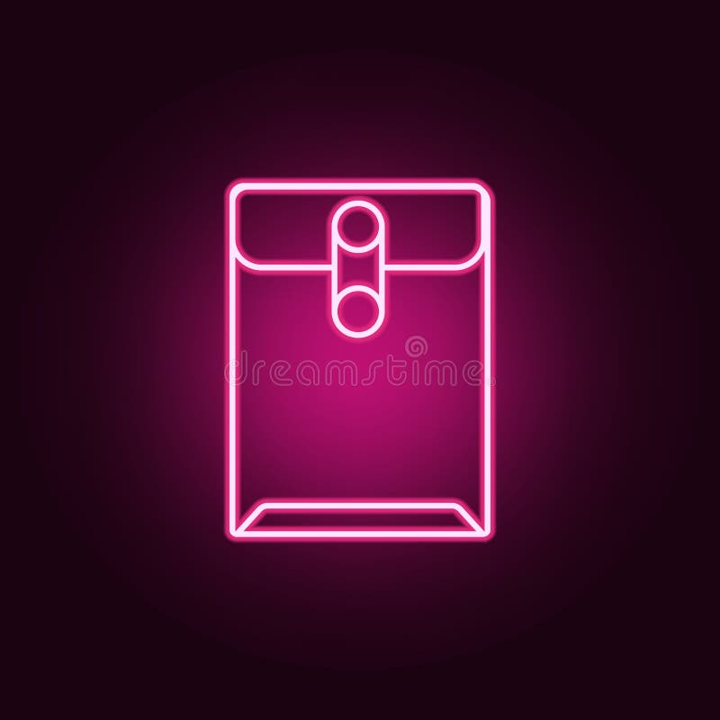 Sealed Folder with Documents Icon. Elements of Interview in Neon Style ...