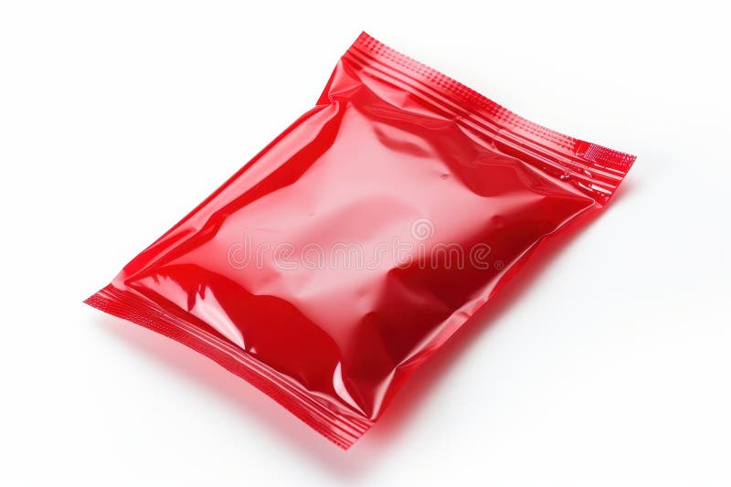 Sealed red plastic bag stock illustration. Illustration of product ...