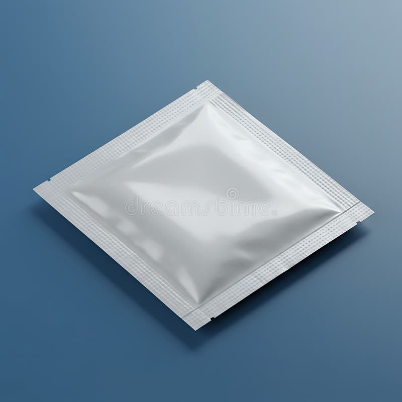 Sealed Single-dose Packaging on Blue Background - Pharmaceutical Sample ...