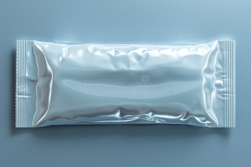 Sealed Snack Bar Wrapper Mockup on Blue Stock Photo - Image of ...