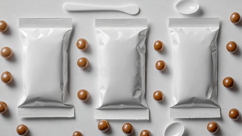 Sealed Snack Bars in Minimalist Packaging Generative AI Stock ...