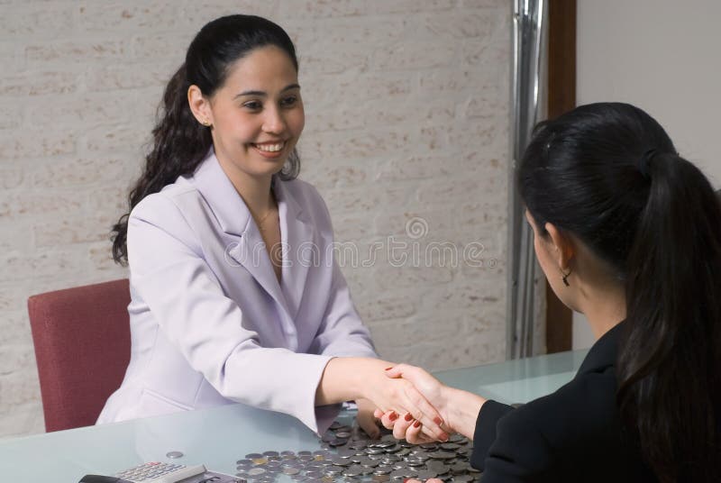 Sealing the Deal at the Top of the Stairs Stock Photo - Image of ...