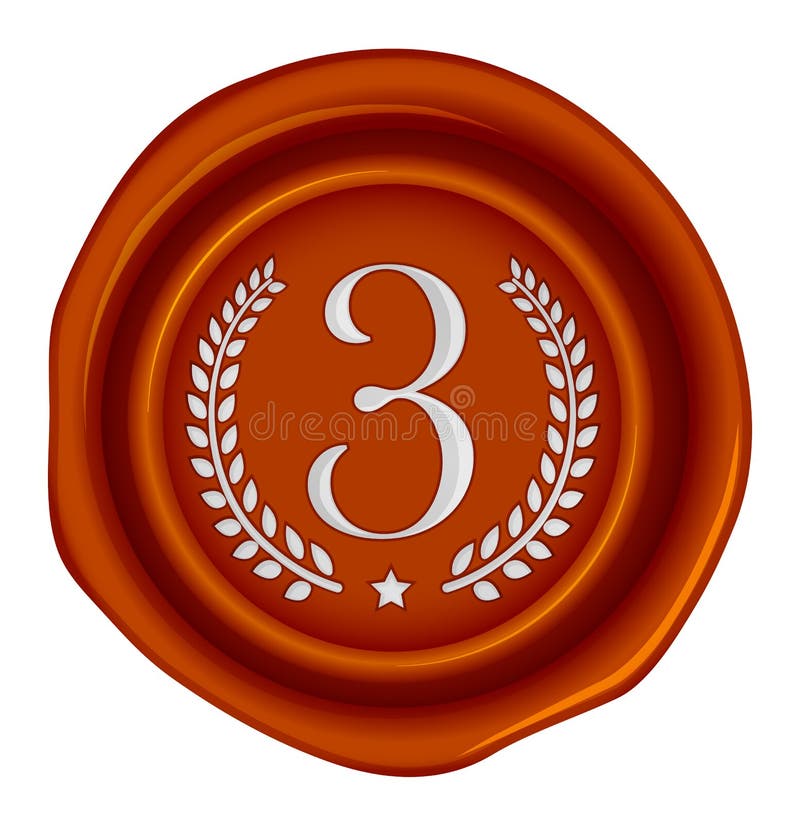 Sealing Wax Stamp Vector Illustration Number, Ranking | 3rd Bronze ...