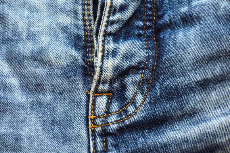 Seam on Blue Jeans, Zipper Front Stock Image - Image of cloth, cotton ...