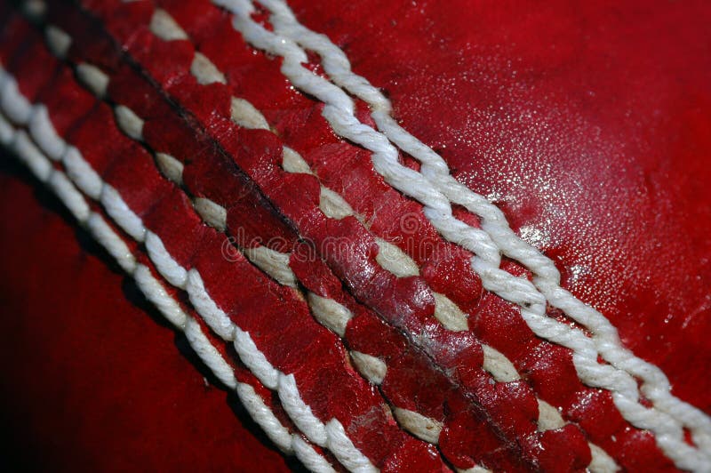 The Seam of a Cricket Ball. Stock Photo - Image of string, ball: 166876144
