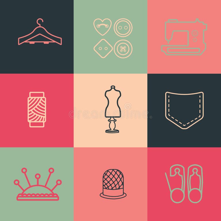 Seam Icons Pack Stock Illustrations – 73 Seam Icons Pack Stock ...