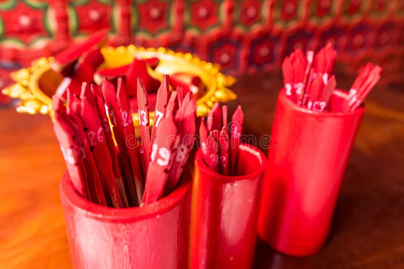 Seam-Si, Chi-Chi Sticks, Fortune-tellers Sticks. Stock Image - Image of ...