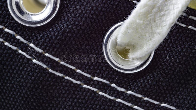 A Seam with White Threads and an Eyelet on the Shoe Stock Image - Image ...