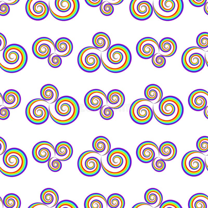 Seamlass Rainbow Psychedelic Swirl Pattern. Vector Decorative Element ...