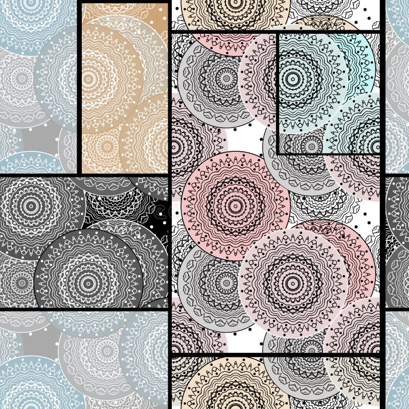 Seamles Ceramic Tile Circles Pattern Stock Illustration - Illustration ...