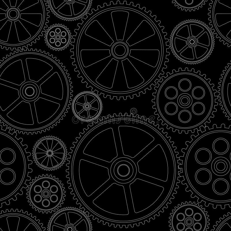 Seamles Pattern Gears 00 Black Stock Vector - Illustration of ...