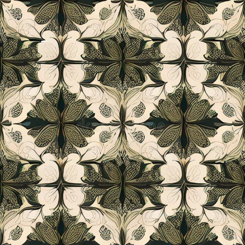 Trees Flowers Seamless Patterns Stock Illustrations – 423 Trees Flowers ...