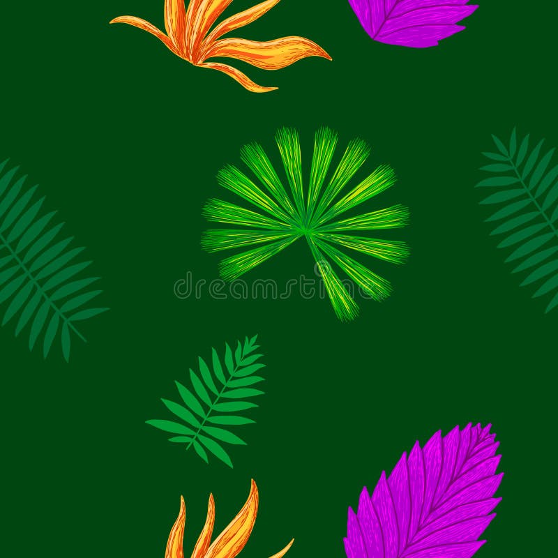 Seamles Tropical Abstract Green Background Stock Vector - Illustration ...