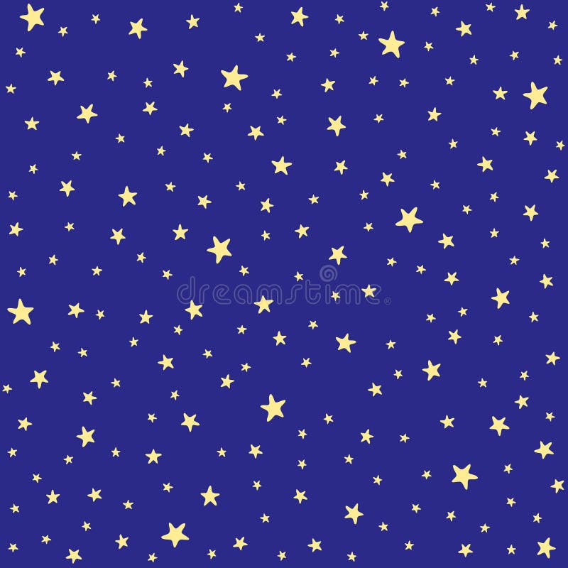 Seamless Starry Night Pattern in Blue Background Stock Vector ...