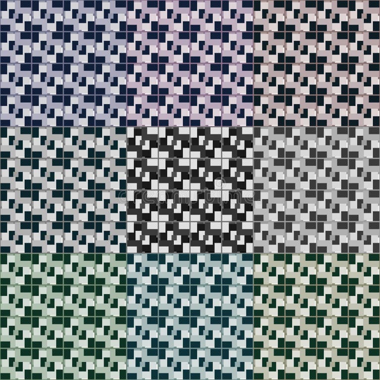 Seamless 3d Squares Vector Patterns Stock Vector - Illustration of ...
