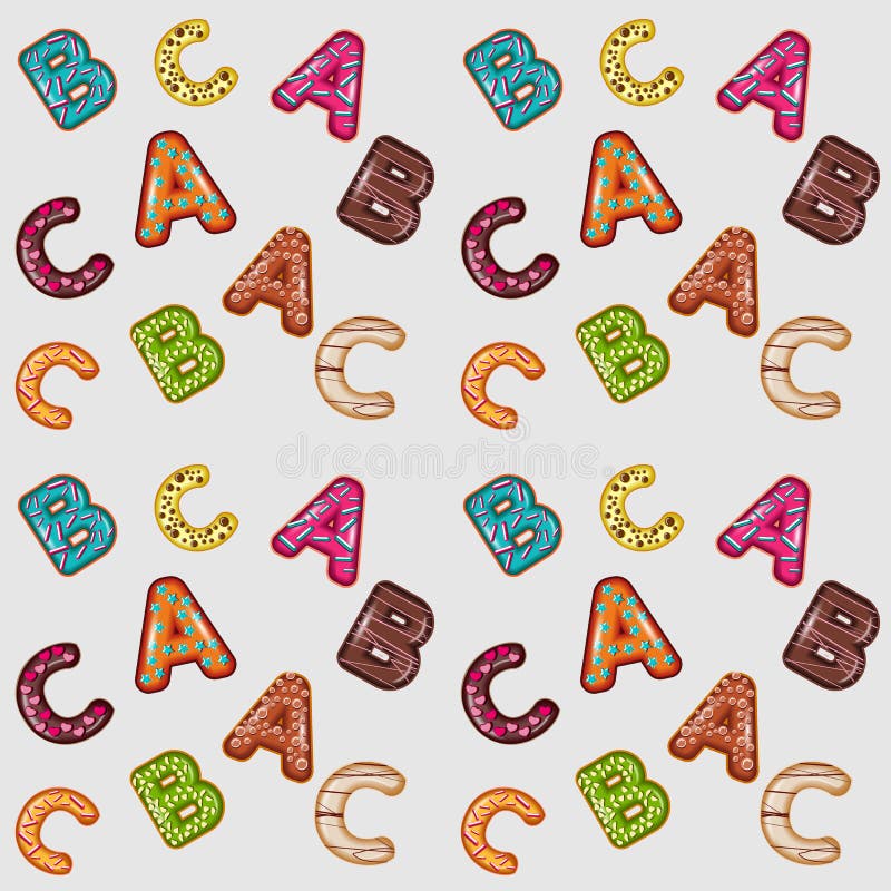 Seamless Abc 3d Letters Pattern Stock Vector - Illustration of pattern ...