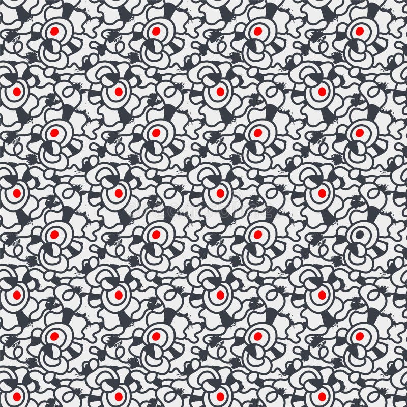 Seamless Absract Hand Drawn Unique Artwork with Unusual Nature Pattern ...