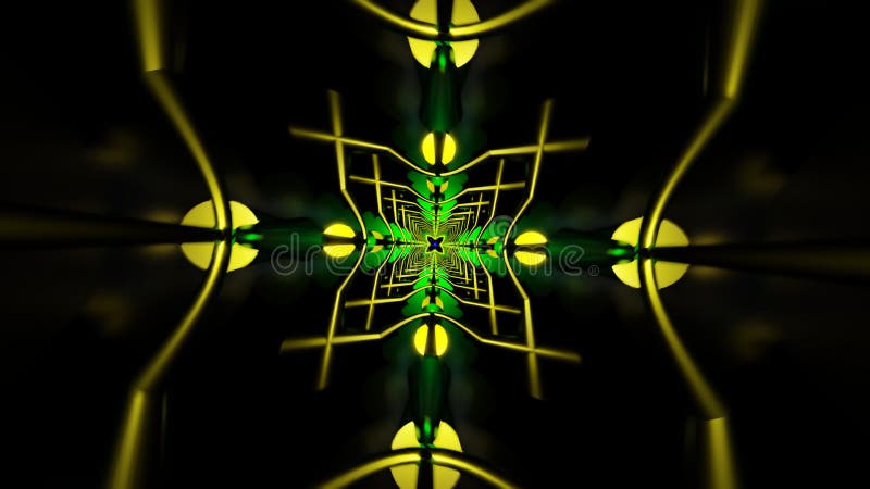 Seamless Abstract Animation of Neon Light Waves and Geometry Stock ...