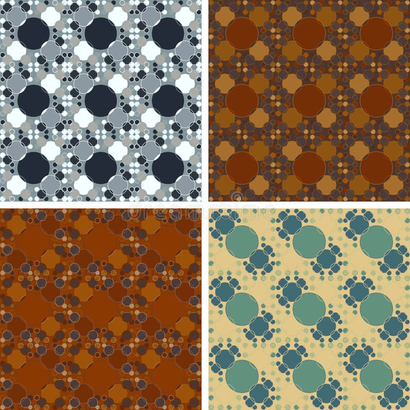 Seamless Abstract Art Pattern Set Stock Illustration - Illustration of ...