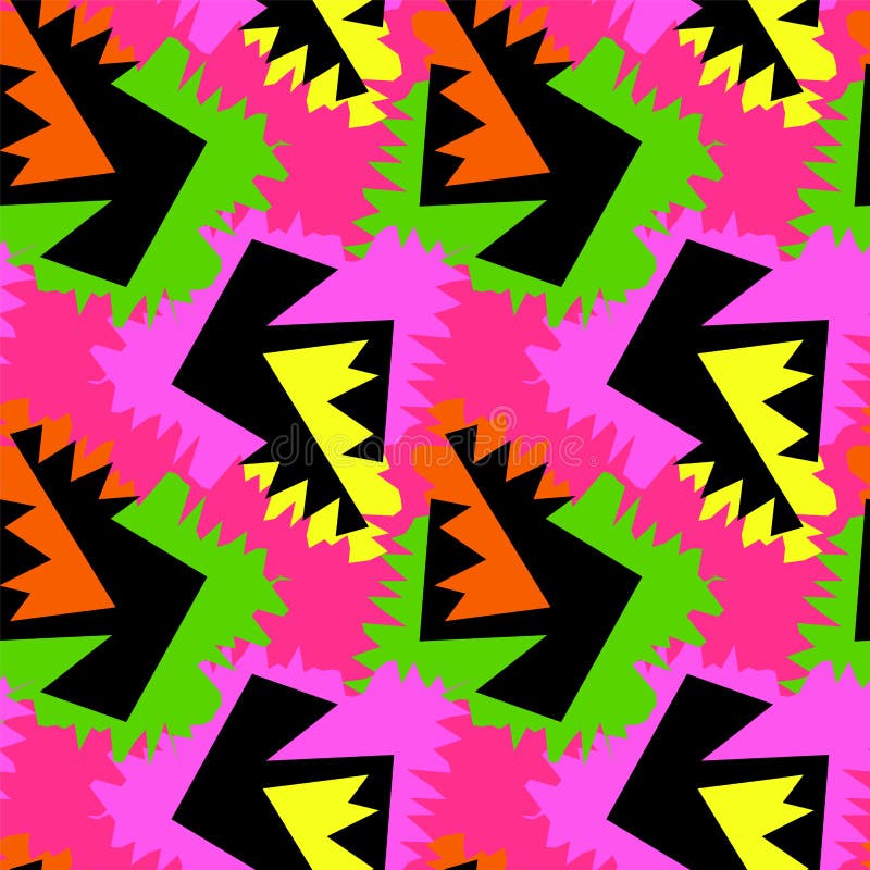 Seamless Abstract Artwork with Repeat Geometry Elements Stock Vector ...