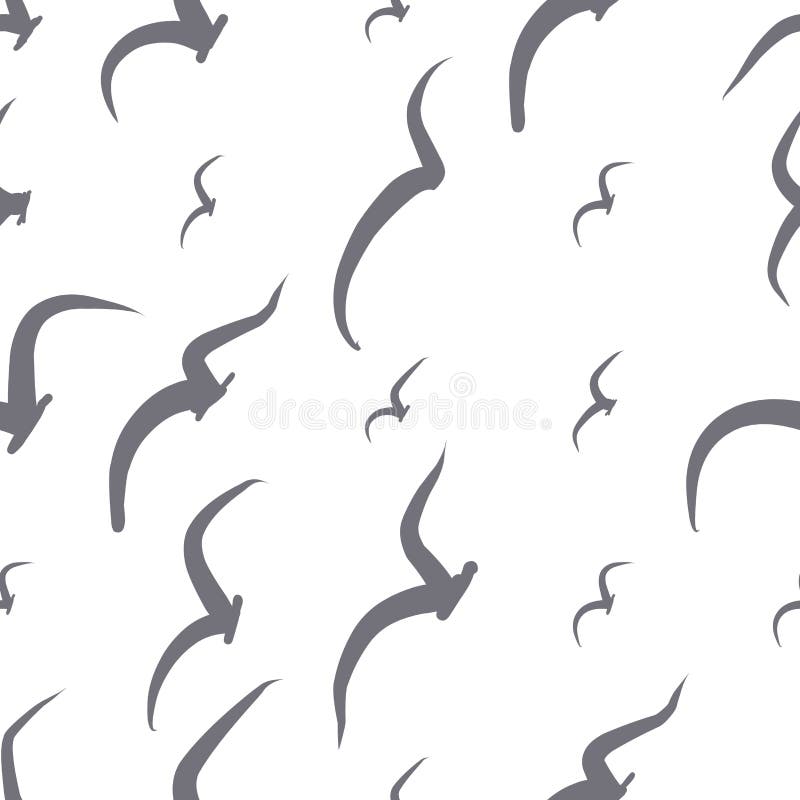 Seamless Abstract Background with Flying Birds. Design, Messy, Style ...