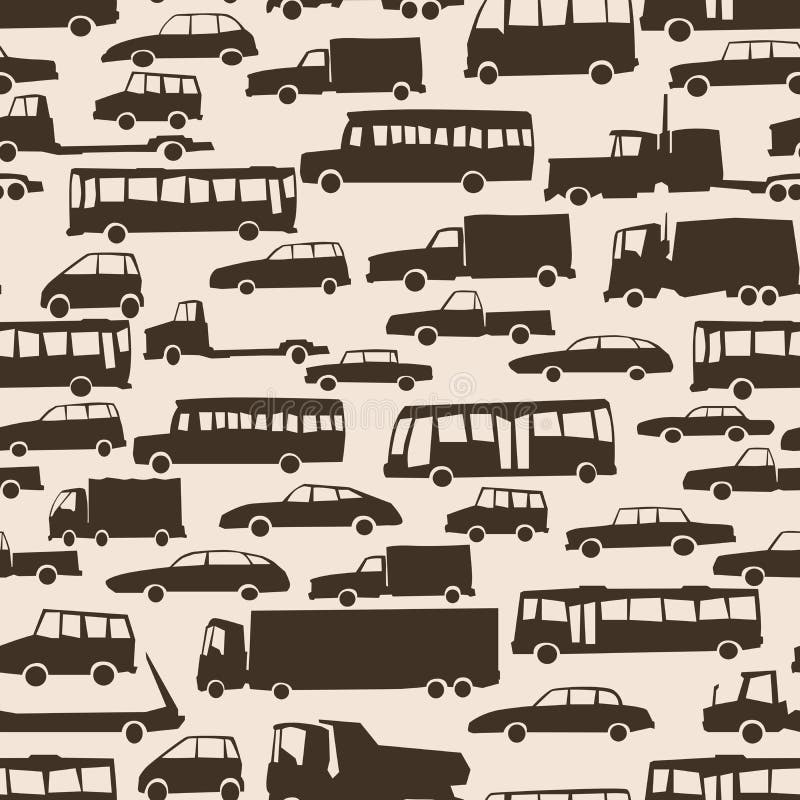 Seamless Abstract Background with Many Cars. Stock Vector ...