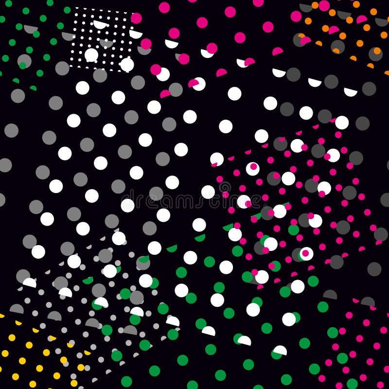 Seamless Abstract Background of Multi-colored Dots on a Black ...