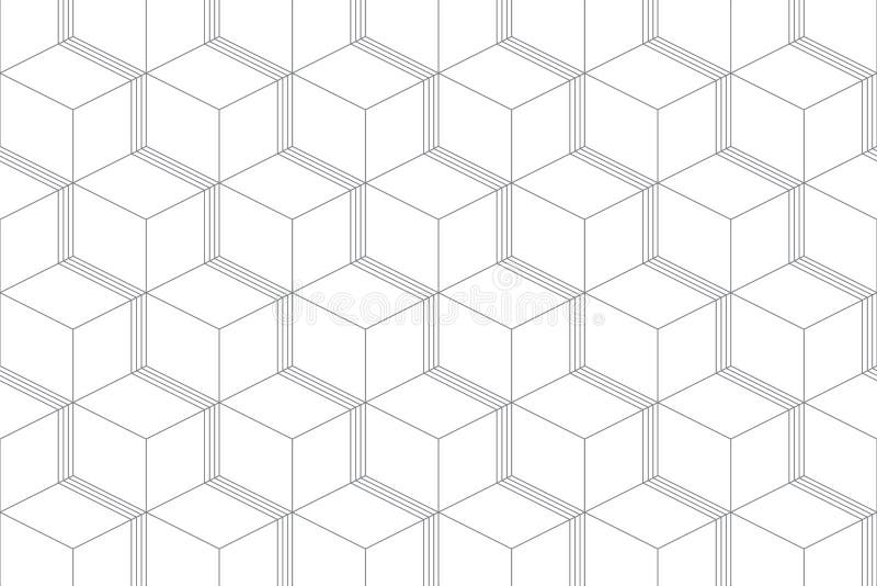 Seamless, Abstract Background Pattern Made with Lines Forming Cubes ...