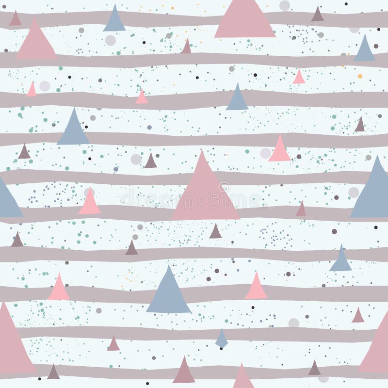 Seamless Abstract Background with Pink Triangles Stock Illustration ...