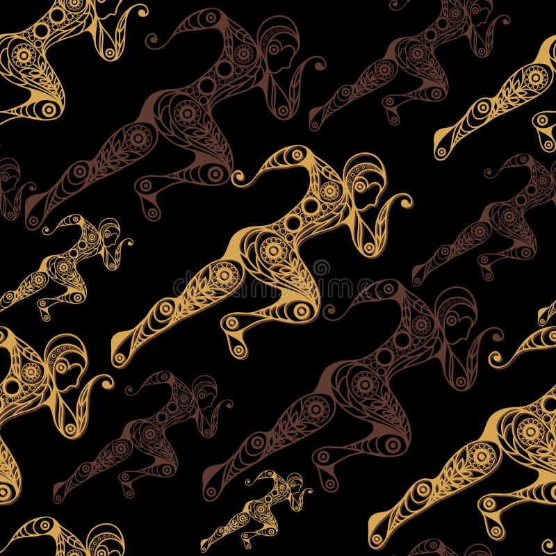 Seamless Texture with Abstract Human 5 Stock Vector - Illustration of ...