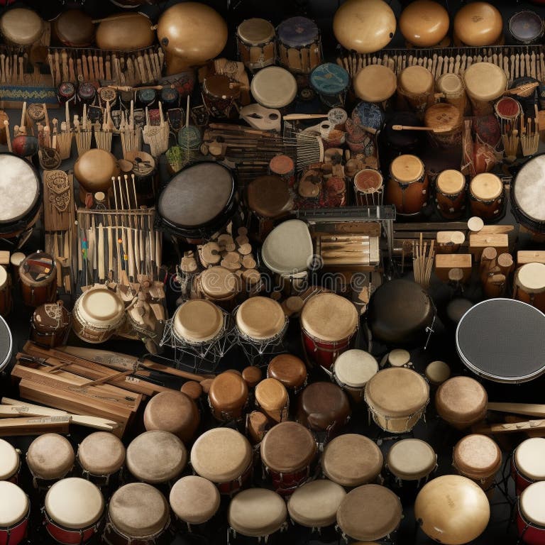 Instruments Seamless Abstract Background Tile with a Music Theme of ...