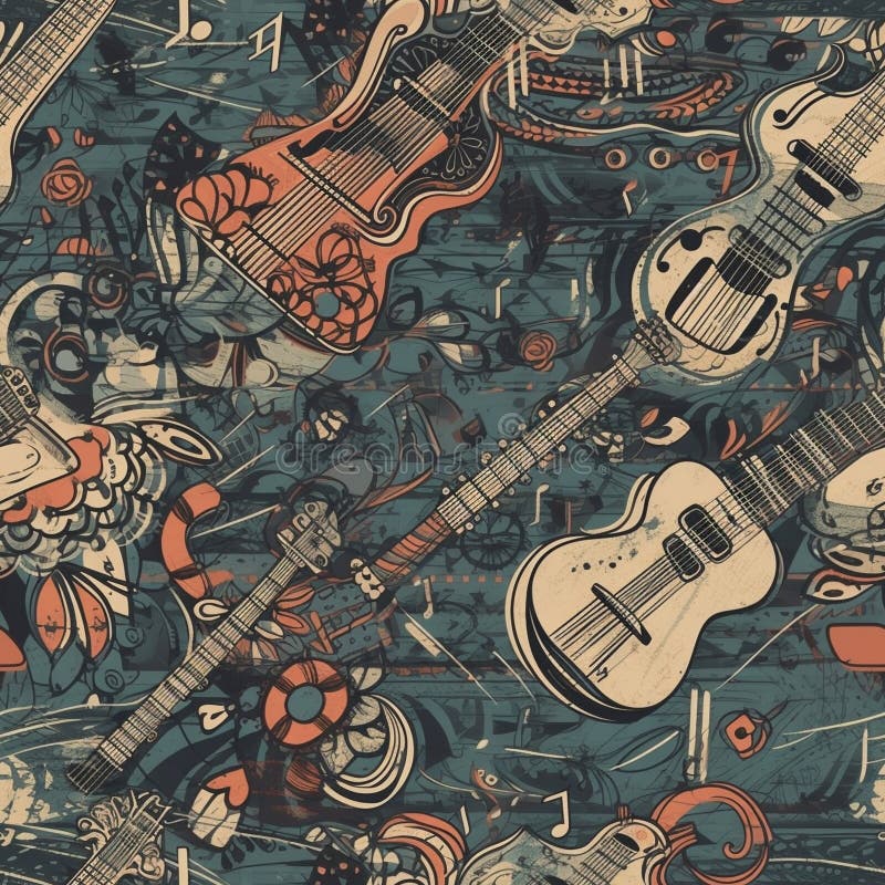 Abstract Background Tile with a Random Music Theme - Generative AI ...