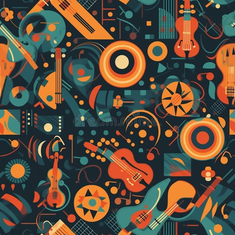 Abstract Background Tile with a Random Music Theme - Generative AI ...