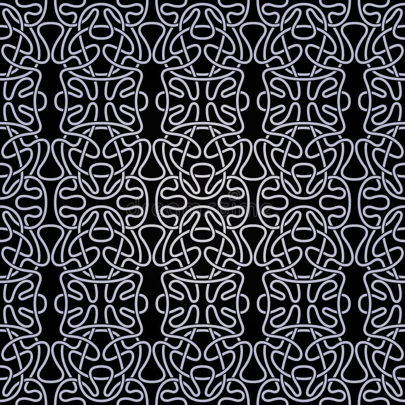 Seamless Abstract Black and White Pattern Stock Vector - Illustration ...