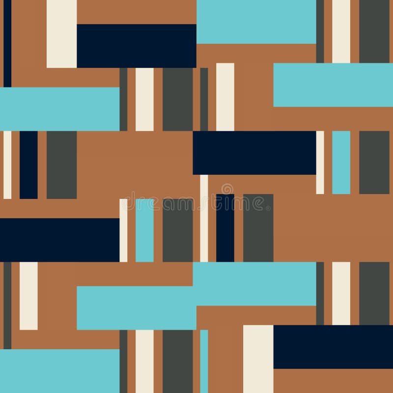 Seamless Abstract Blocks Geometric Pattern. Retro Style Repeat ...