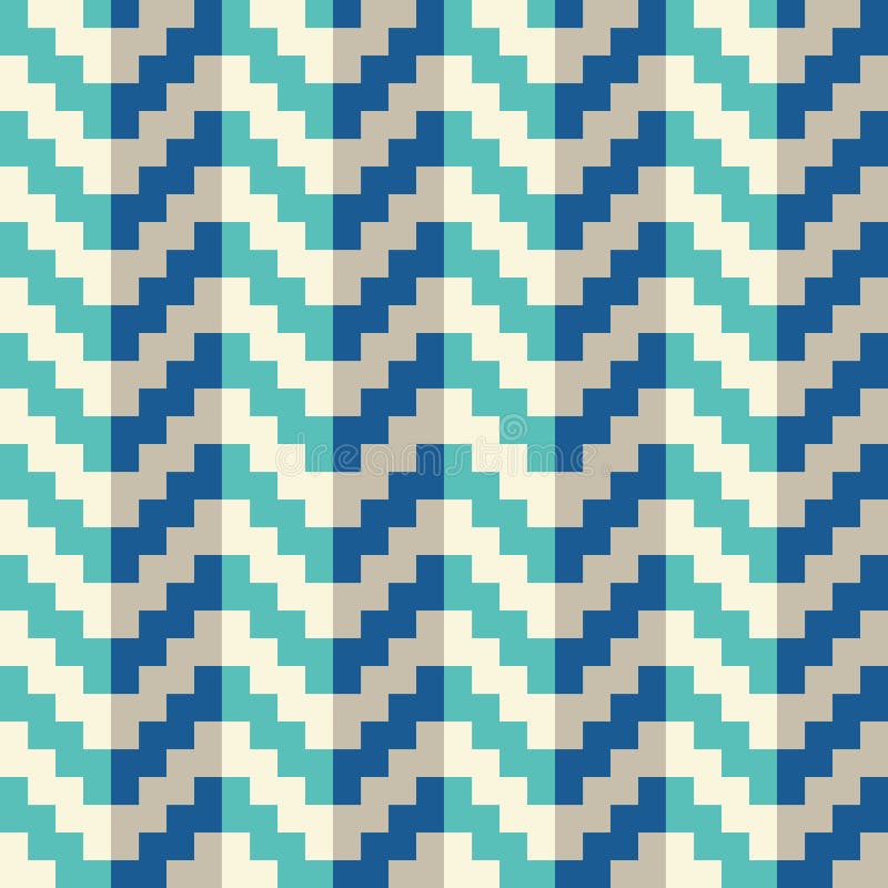 Seamless Abstract Blue Geometric Pixel Arrow Pattern in Vector Stock ...