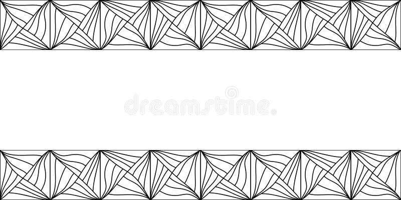 Seamless Abstract Border. Hand Drawn Geometric Tile . Vector Black and ...