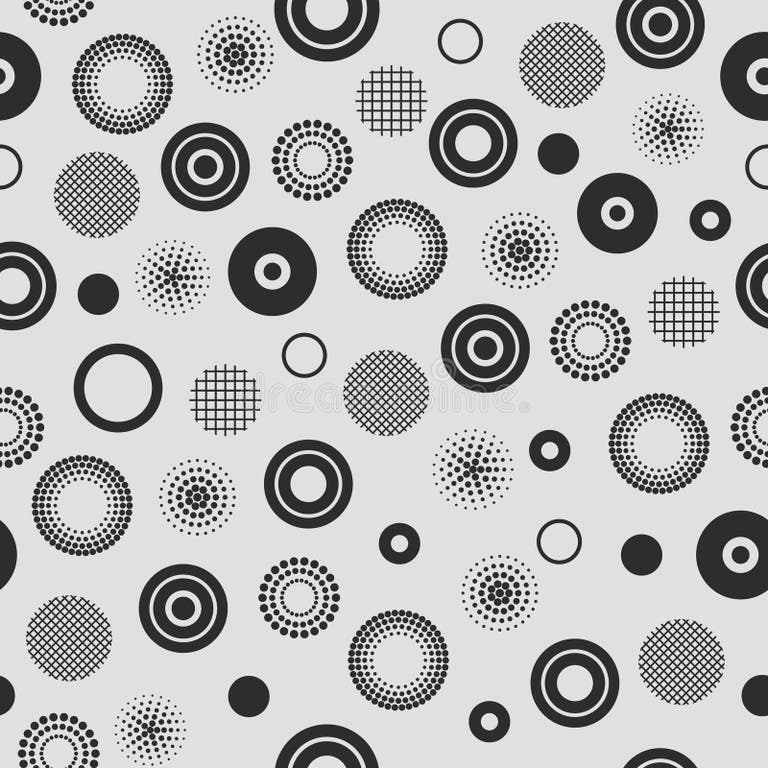 Seamless Abstract Circle Pattern. Modern Geometric Black and White ...